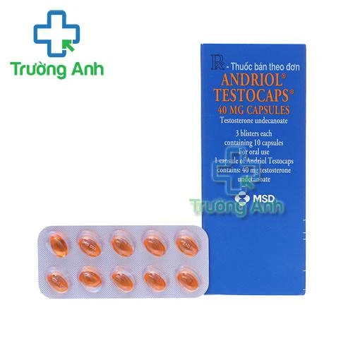 Thuốc Andriol Testocaps 40Mg - Hộp chứa 3 gói, mỗi gói chứa 1 vỉ x 10 ...