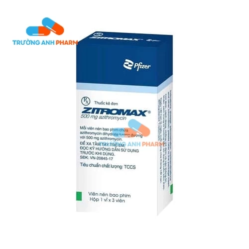 Zithromax 500 Pfizer - Thuốc điều trị nhiễm khuẩn
